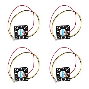 HiLetgo 4pcs DC 12V 4010 Fan 3Pin Computer CPU Cooler Mini Cooling Fan 40x40x10mm Small Exhaust Fan for Ender 3 CR10 3D Printer