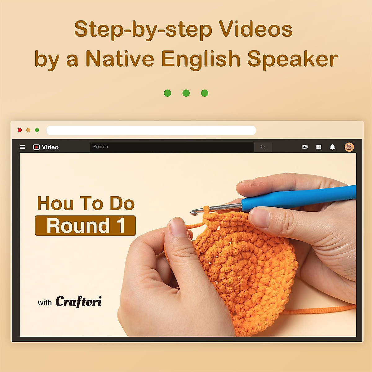 Abudada Craftori Crochet Kit for Beginners - Complete Starter Kit with Easy to Stitch Yarn, Step by Step Video Tutorials - Perfect DIY Gift - 2 Animals, Bird and Piggy