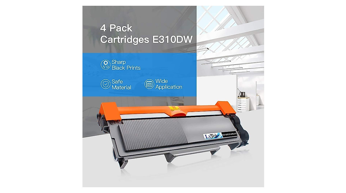 LxTek 4-Pack Compatible Toner Cartridges for Dell Printers