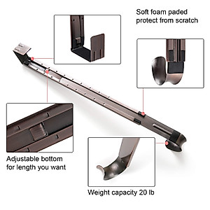 Myfolrena Wreath Hanger Adjustable Door Hanger Wreath Hanger for Front Door 15-24inch,Over The Door Wreath Hanger, Hold Up 20lb (Nickle-2 Pack)