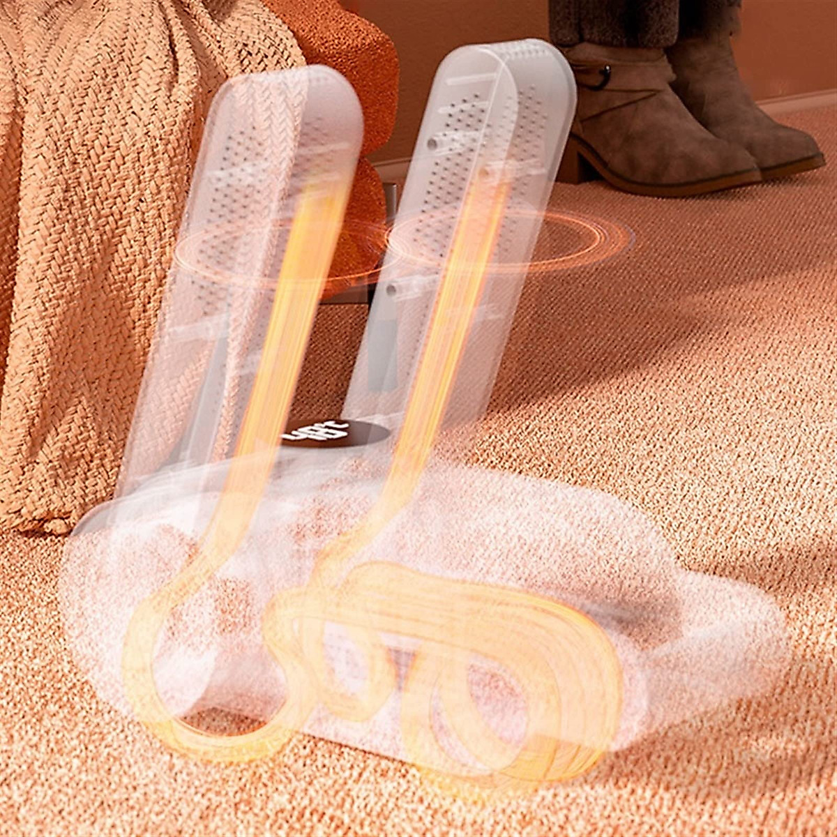 NUOPAIPLUS Shoe Dryer, 220V Adjustable Shoes Dryer Machine Smart Timer Fast Dryer Heater Deodorizer Dehumidifier Device Sock Gloves Boots Drier Heater (Color : Ordinary Folding)