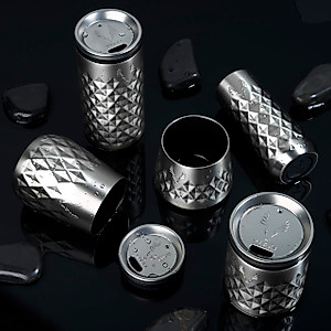 Viski Paragon Insulated Cocktail Tumbler, Insulated Highball Glasses Stainless Steel Highball Glasses with Ceramic Coating 16oz Set of 1