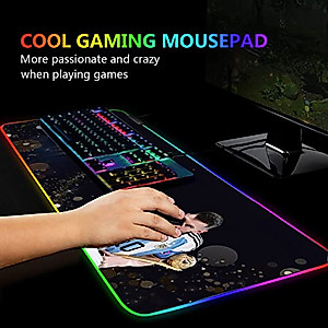 Champion World Cup RGB Soft Gaming Mouse Pad Large Oversized Glowing Led Extended Mousepad Non-Slip Rubber Base Computer Keyboard Pad Mat