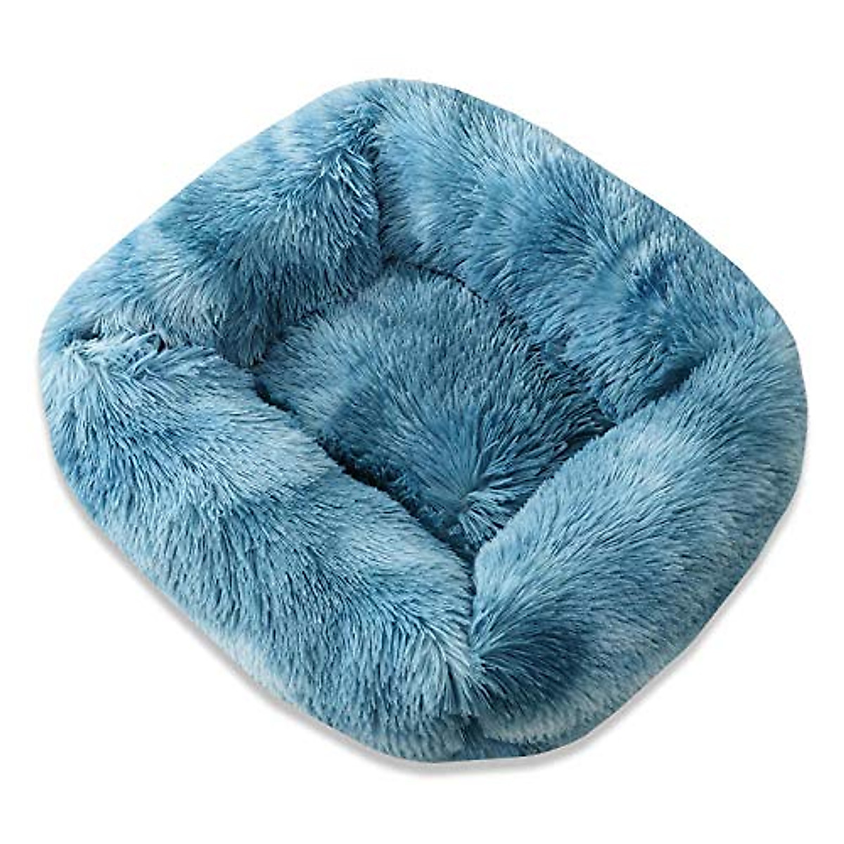 Bed Dazzle Blue Plush Square Beds for Small Medium Large Dogs Super Soft Winter Warm Sleeping Mats for Cats 1Pcs Xs