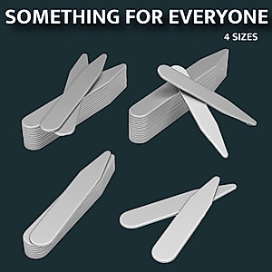 36 Premium Metal Collar Stays in a Plastic Box, Order the Sizes You Need (2.2", 2.5", 2.75" & 3")