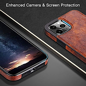 LOHASIC Compatible with iPhone 12 Pro Max Case, Slim Luxury PU Leather Non-Slip Grip Rugged Bumper Shockproof Full Body Protective Cover Phone Cases for iPhone 12 Pro Max 6.7" (2020) - Vintage Brown