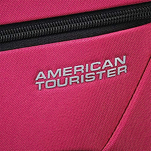 American Tourister 4 Kix Expandable Softside Luggage with Spinner Wheels, Pink, Checked-Medium 25-Inch