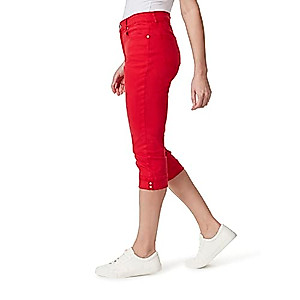 Bandolino Women's Mandie 5 Pocket High Rise Capri, Vivid Ruby, 12 Regular