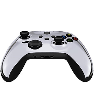 Chrome Silver UN-MODDED Custom Controller compatible with Xbox One S/X Unique Design (with 3.5 Jack)