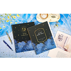 2024-2025 Monthly Planner/Calendar - 2 Years Monthly Planner 2024-2025, 9" x 11", Jan 2024 - Dec 2025, 2024 Planner with 24 Month Tabs, Twin-Wire Binding, Two-Side Pocket, Inspirational Quotes + Notes