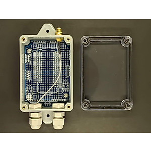 qBoxMini DIY IOT Enclosure Kit (One SMA), IOT Enclosure for Arduino MKR Feather ESP32 Cellular LoRa WiFi Board, Waterproof IP65 Enclosure with Glands, prototyping PCB and SMA Connector