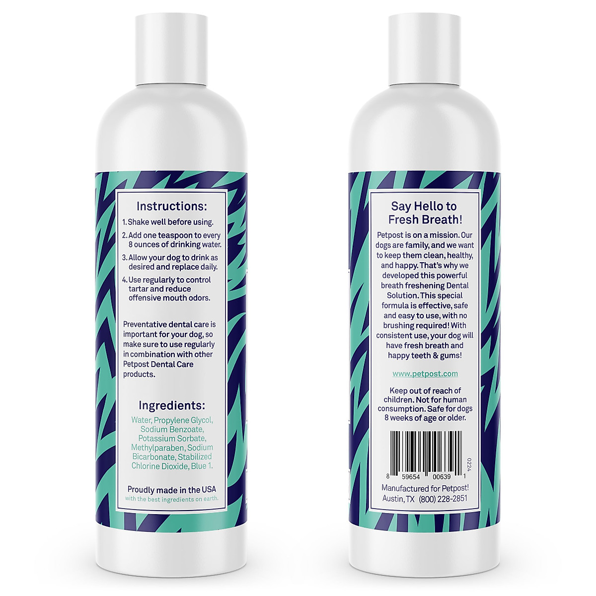 Petpost | Dental Solution for Dogs - Water Additive That Eliminates Bad Breath - Dirt, Gunk, and Tooth Buildup Gone - Natural Tooth Cleaning Solution 16 oz.