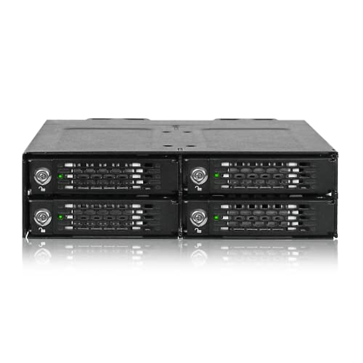 ICY DOCK ToughArmor MB720MK-B V2 Full Metal 4 Bay M.2 NVMe SSD PCIe 4.0 Mobile Rack for External 5.25" Drive Bay Black 1.6"x5.7"x7.2"