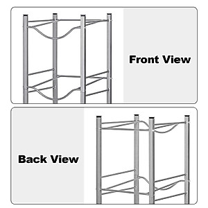HAITRAL Water Gallon Jug Holder, 5 Tiers Heavy Duty Water Bottle Buddy Display Rack, Silver
