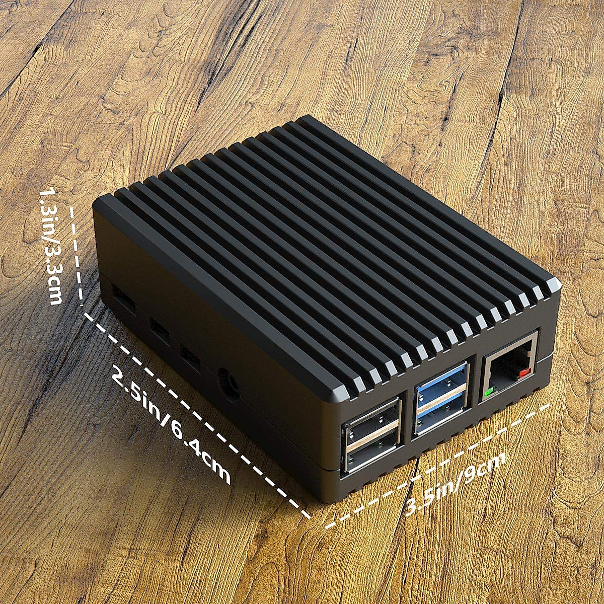 Carago Aluminum Metal Armor case for Raspberry Pi 4 Model B with Cooling Column Passive Cooling Case, Applies to Raspberry Pi 4B only (Black)