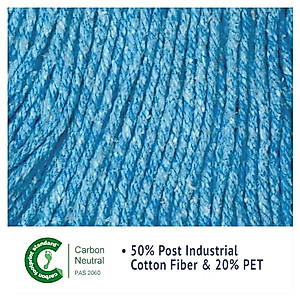 Boardwalk BWK503BLEA 5 in. Super Loop Cotton/Synthetic Fiber Wet Mop Head - Large, Blue