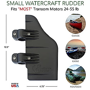 Bullnose Rudder clamp on boat rudder fits a 1.125" transom trolling motor shaft. Commonly used for, inflatable Pontoon, Pelican Bass Raider 10E, fishing Kayak, Canoe, Jon boat, etc. USA Manufactured