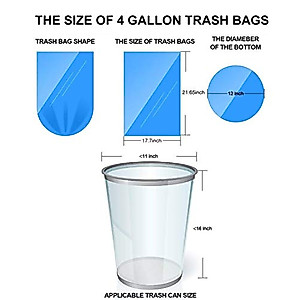 Small Trash Bags Kitchen Garbage Bags - 4 Gallon Clear Trash Bags Strong Wastebasket Liners for Bathroom, Kitchen, Office 15 Liter Trash Can Liners - 150 Counts