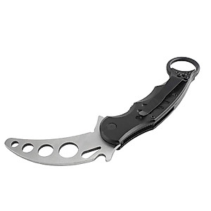 Andux Karambit, Stainless Steel Tool Holes with Pocket Clip Dull WD01 (Black)