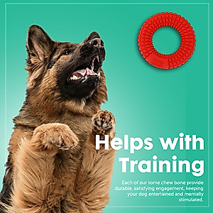 Dog Chew Toys for Aggressive Chewers - Chew Ring Interactive Medium Large Dog Puzzle Toys, Dog Chew Enrichment Toys for Boredom and Brain Stimulating Game Keeps Them Engaged