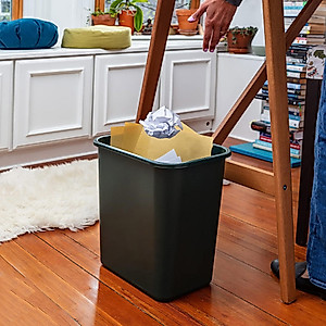 New Space Saving Trash Wastebasket, Convenient Open Recycle Trash Can, Minimalist Rectangular Garbage Bin, Fits Narrow Spaces in Commercial, Kitchen, Home Office, and Dorm. (Black)