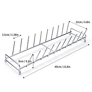 FAWEGO Stainless Steel 304 Pot Lids Holder Kitchen Organizer Plate organizer for Cabinet 9 Slot plate rack