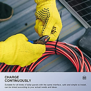 SUNSUL 5 Feet 10AWG(6mm²) Solar Panel Wire, 10 Gauge 5FT Black & 5FT Red Tinned Copper Extension Cable Kits with Female and Male Connector for RV Home Boat and Any Other Off-Grid Applications