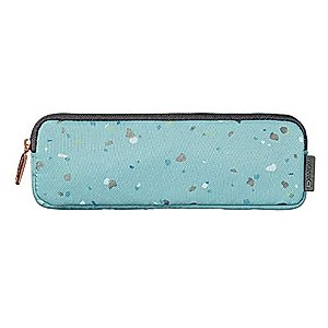 コクヨ フラットポーチ KOKUYO ME ペンケースサイズ テラゾ 水色 KME-LFPH102GB