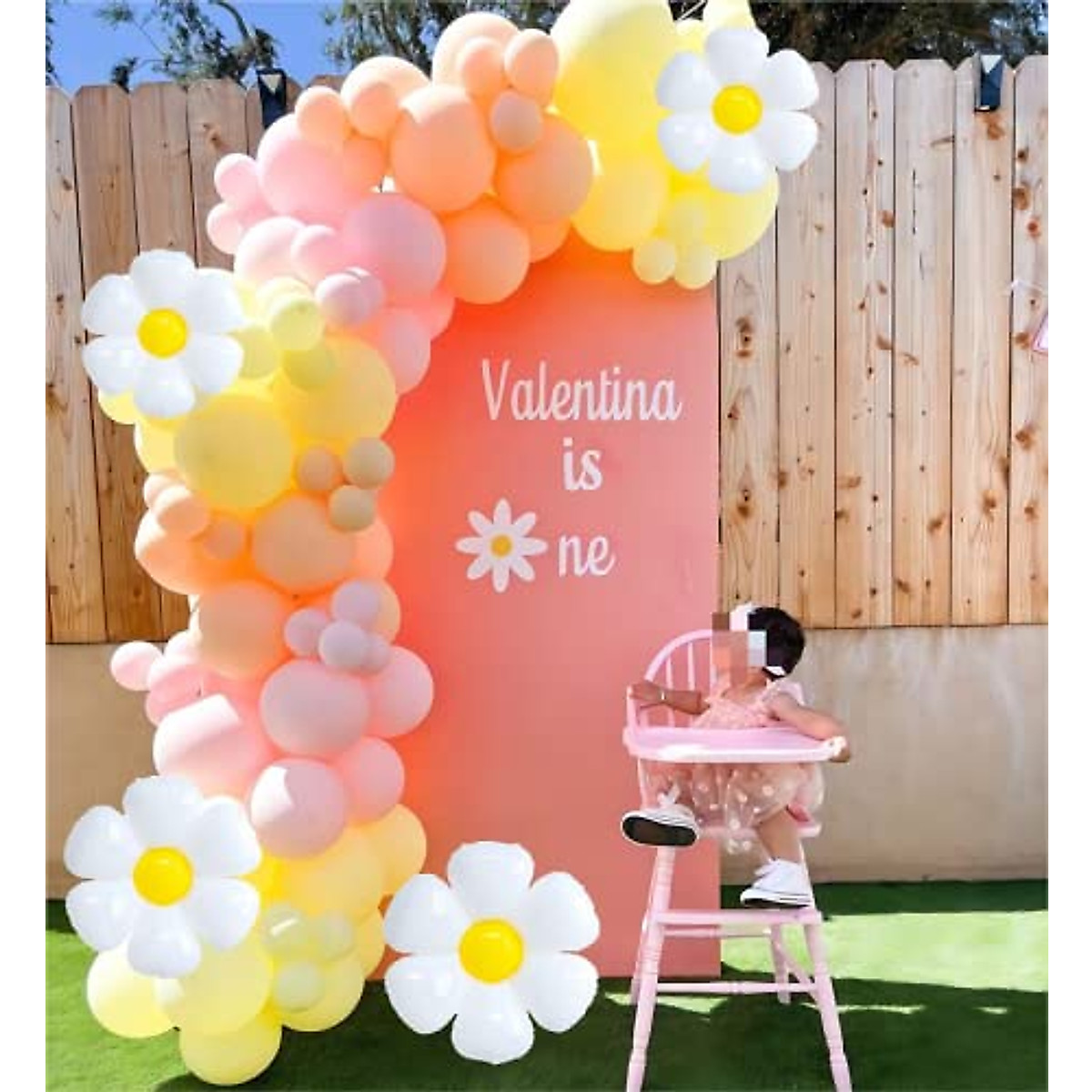 Daisy Balloon Garland Arch Kit Macaron Pastel Pink And Yellow Boho Groovy Party For Baby Shower Wedding Birthday Sunflower Decor