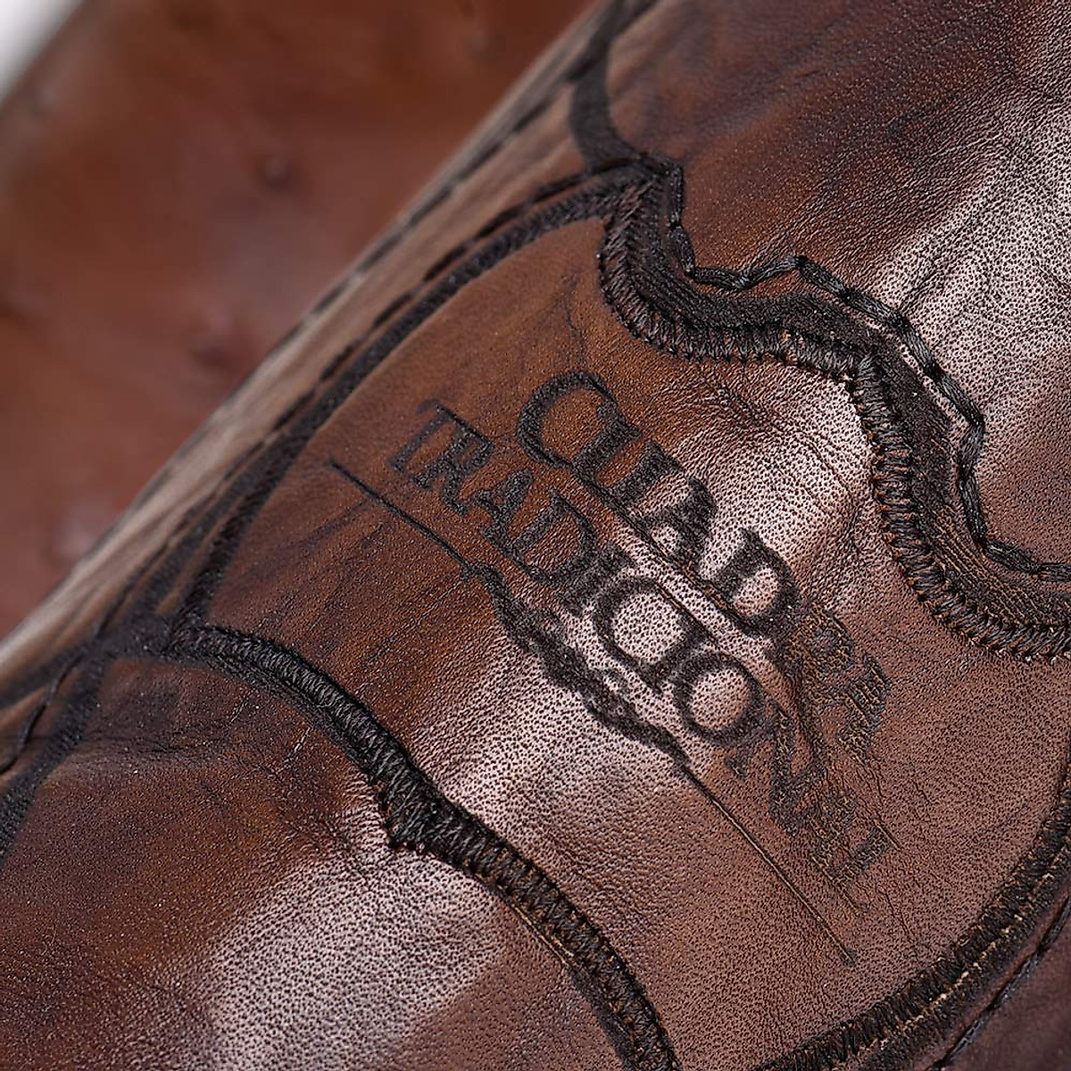 Cuadra Men's Western Boot in Genuine Ostrich Leather Brown, 2C1NA1, Size 11