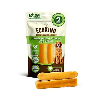 EcoKind Monster Himalayan Yak Cheese Dog Chew, XL Dog Chews, Rawhide Free, Dog Chew Stick for Aggressive Chewers, Indoors Outdoor Use, Healthy Dog Treats, Made in The Himalayas - XL Large (Pack of 2)