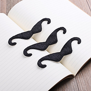 Whaline 5 Inch Large Self Adhesive Fake Mustaches Novelty Black Mustache for Masquerade Costume Party (6 Pieces)