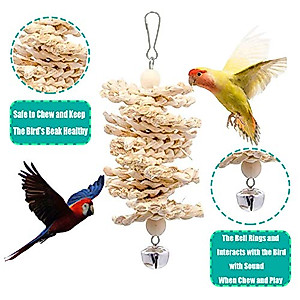 VolksRose 7 Packs Bird Parrot Swing Chewing Toys, Hanging Hammock Bell Pet Bird Climbing Stand Cage Toys Suitable for Small Parakeets, Cockatiels, Conures, Budgie, Macaws, Parrots, Mynah, Love Birds