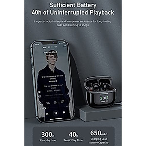 Loluka Noise Cancelling Earbuds Bluetooth Wireless Earbuds Waterproof Headphones ANC Earphones with Microphone Small Mini Ear Buds for Sports Workout Running Office