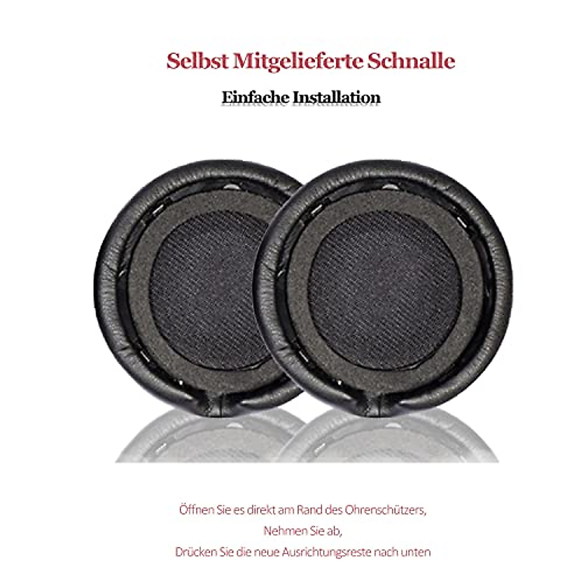 Adhiper Replacement Mixr Earpads Replacement Ear Pads Protein PU Leather Ear Cushion is Compatible with Mixr On-Ear Headphones (Red)