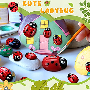 100 Pieces Tiny Resin Ladybugs Decor 0.55''-0.98'' 3 Size Plastic Ladybugs Shaped Embellishments Craft Ornaments Charms for Party Wreath Home Decoration
