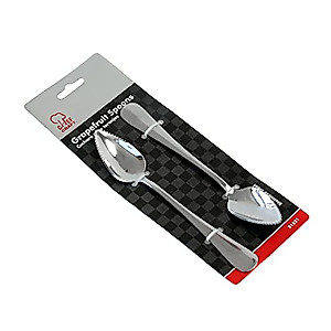 Chef Craft Serrated Grapefruit Spoon, 6.5 inches in length 2 piece set, Stainless Steel