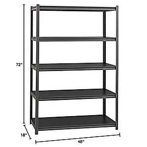 Scranton & Co 18" x 48" x 72" 5 Shelf Storage Unit in Gray