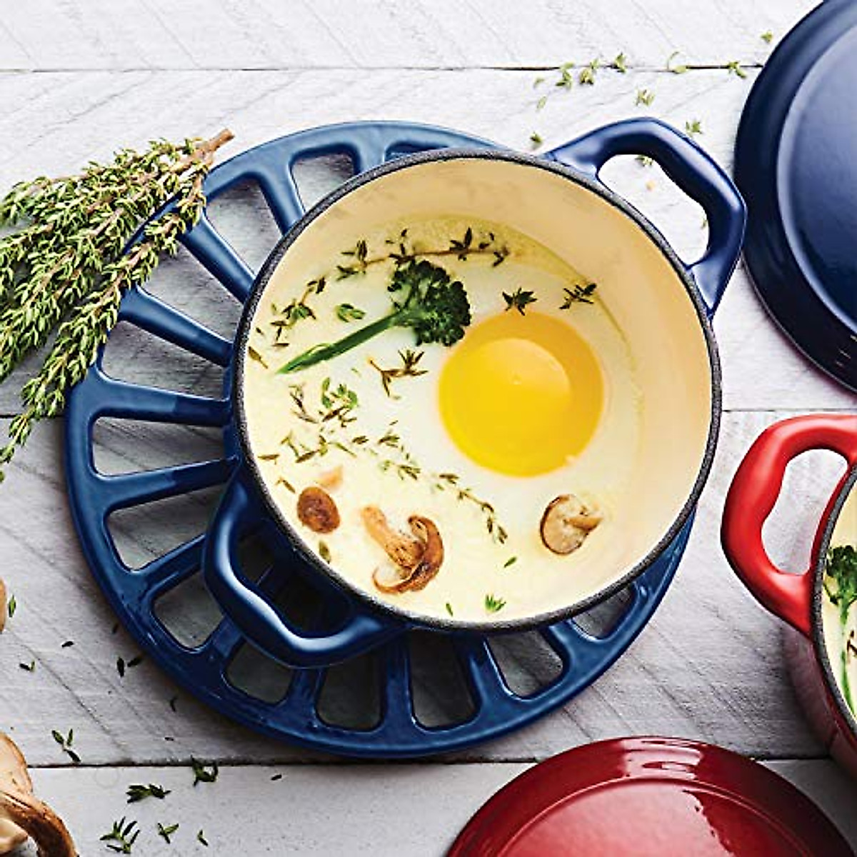 Tramontina Covered Small Cocotte Enameled Cast Iron 24-Ounce, Gradated Cobalt, 80131/073DS