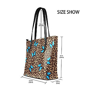Butterfly On Leopard Spot {5} Handbags Shoulder Bags Leather Crossbody Handbag for Women Tote Satchel