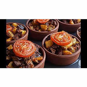 Hitit Terra -Bowl (6 Pieces) Mini Prep Clay Cooking Pots Delicious Desserts and Meals - Turkish Earthenware -Terracotta Cookware