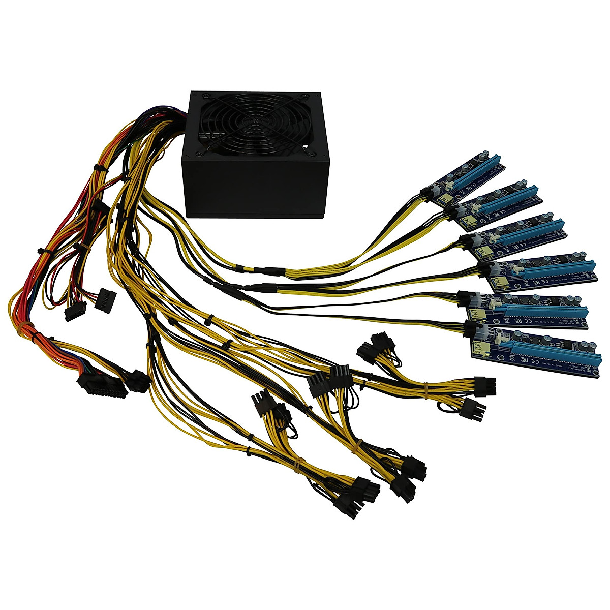 MiningCave Mining Power Supply 1600W Direct 6 PIN to Riser for 6 GPU