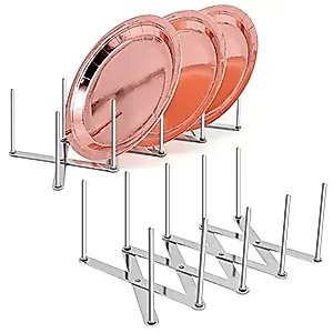2 Pack Dish Plate Drying Rack, Retractable Dish Drying Rack, Multi-Functional Plates Cup Bowl Pot Pan Lid Storage Holder Organizer for Kitchen Counter Cabinet Drawer