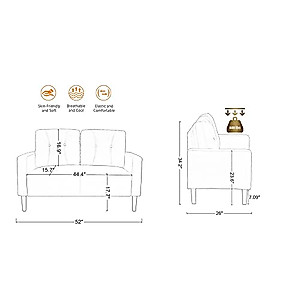 Msaleen Small Sofa Mini Couch Loveseat – Blue Couch Sofa Button Tufted Couch, Mid Century Small Loveseat 2-Seater Contemporary Modern Sofas Small Loveseat for Small Space Navy Blue Accent Love Seat