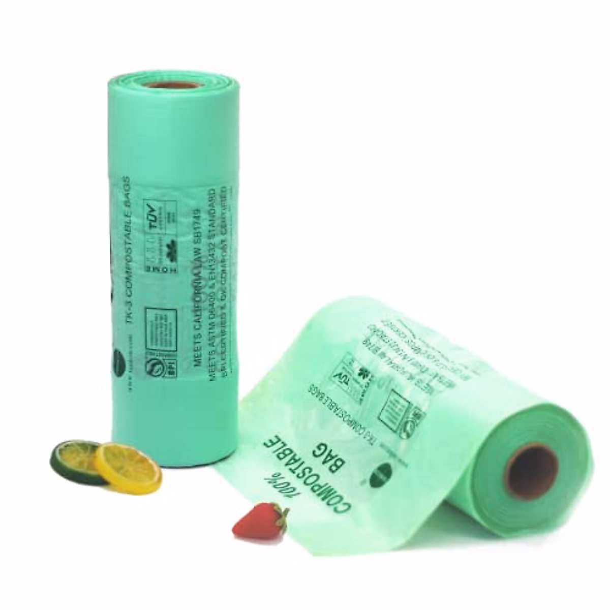 Tankon 250 Count, 15"x17", Compostable Produce Bags OR 250 Bags, 2.6 Gallon 100% Compostable Bags, 9.84 Liter, ASTM D6400 BPI & OK Compost Home Certified.