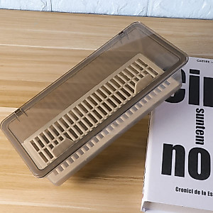 Cabilock Utensil Holder Cutlery Storage Box Plastic Tray Flatware Organizers with Lid- proof Cutlery Tray and Utensil Storage Container Countertop Storage Container (Black) Plastic Silverware