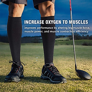 NEWZILL Compression Dress Sock (15-20mmHg) for Men & Women - Cotton Rich Comfortable Socks - Best Stockings for Business Casual, Running, Medical, Athletic, Edema, Diabetic (L/XL, Black)