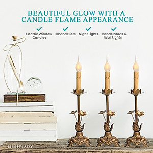 LightLady Studio, Silicone Dipped LED Candle Light Bulbs, Bright White, LED Silicone Candle Bulbs, 12 Pk, .7 Watts, Equivalent to 7 Watt Bulb, Candelabra LED Light Bulbs