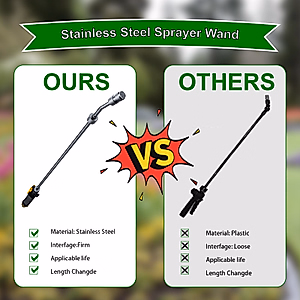 2 Pack 28'' Sprayer Wand Match 3/8'' Hose, Adjustable Nozzle Stainless Steel Replacement Sprayer Wand Built-in Shut off Valve with Hose Quick Connector for Garden, Car Wash, Weed, Lawn