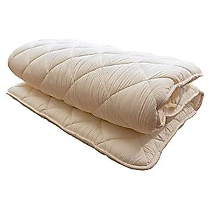 FULI Japanese Futon Mattress, Foldable & Portable Floor Lounger Bed, Roll Up Sleeping Pad, Shikibuton, Made in Japan (White, Twin XL)
